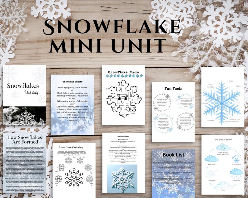 Mini Snowflake Unit Study |winter Kids Activity | Snow | Homeschool ...