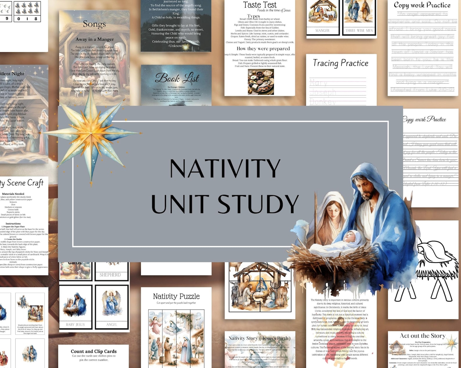 Nativity Unit Study | Birth of Jesus | Homeschool Printable| Vocabulary ...