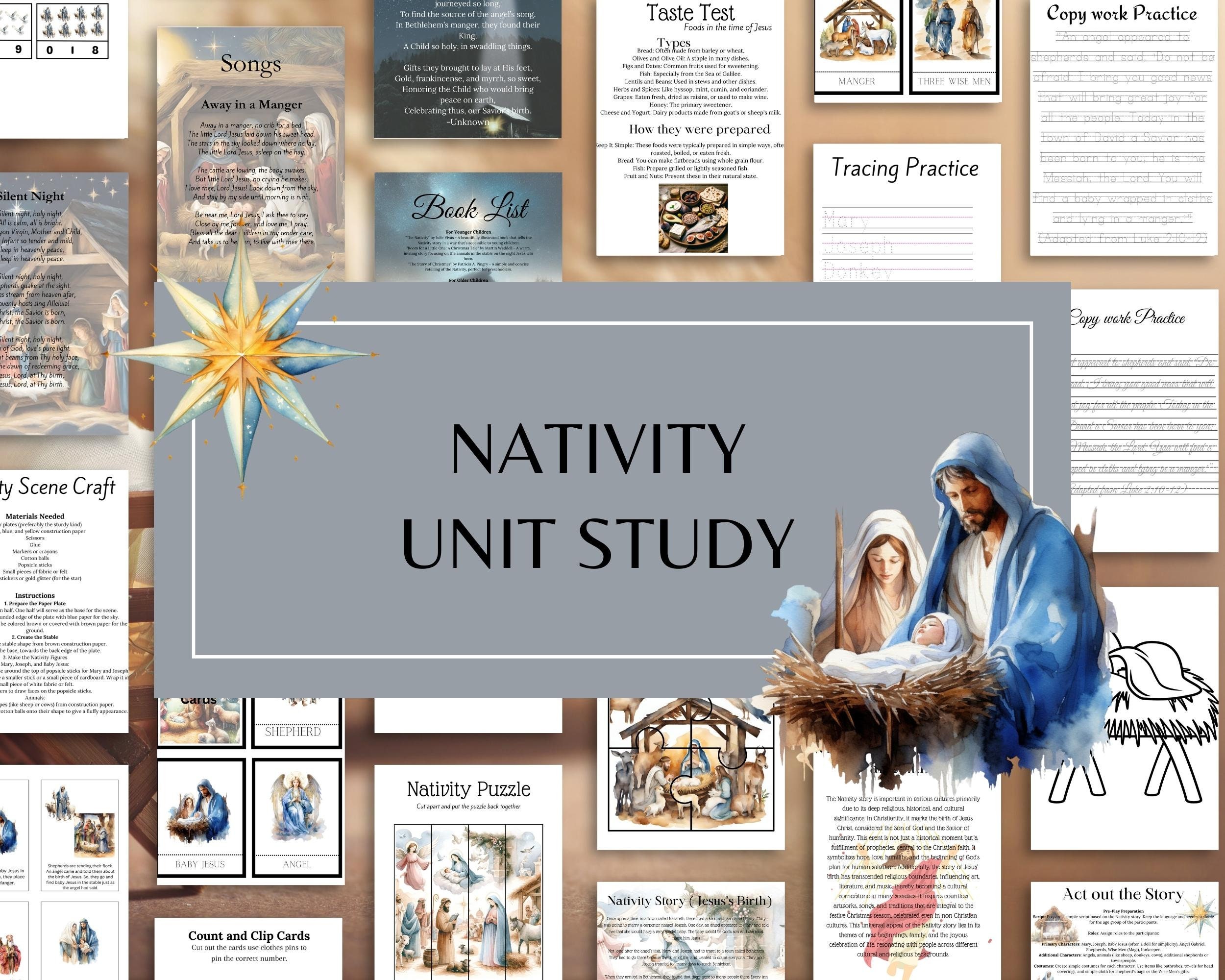 Nativity Unit Study | Birth of Jesus | Homeschool Printable| Vocabulary ...