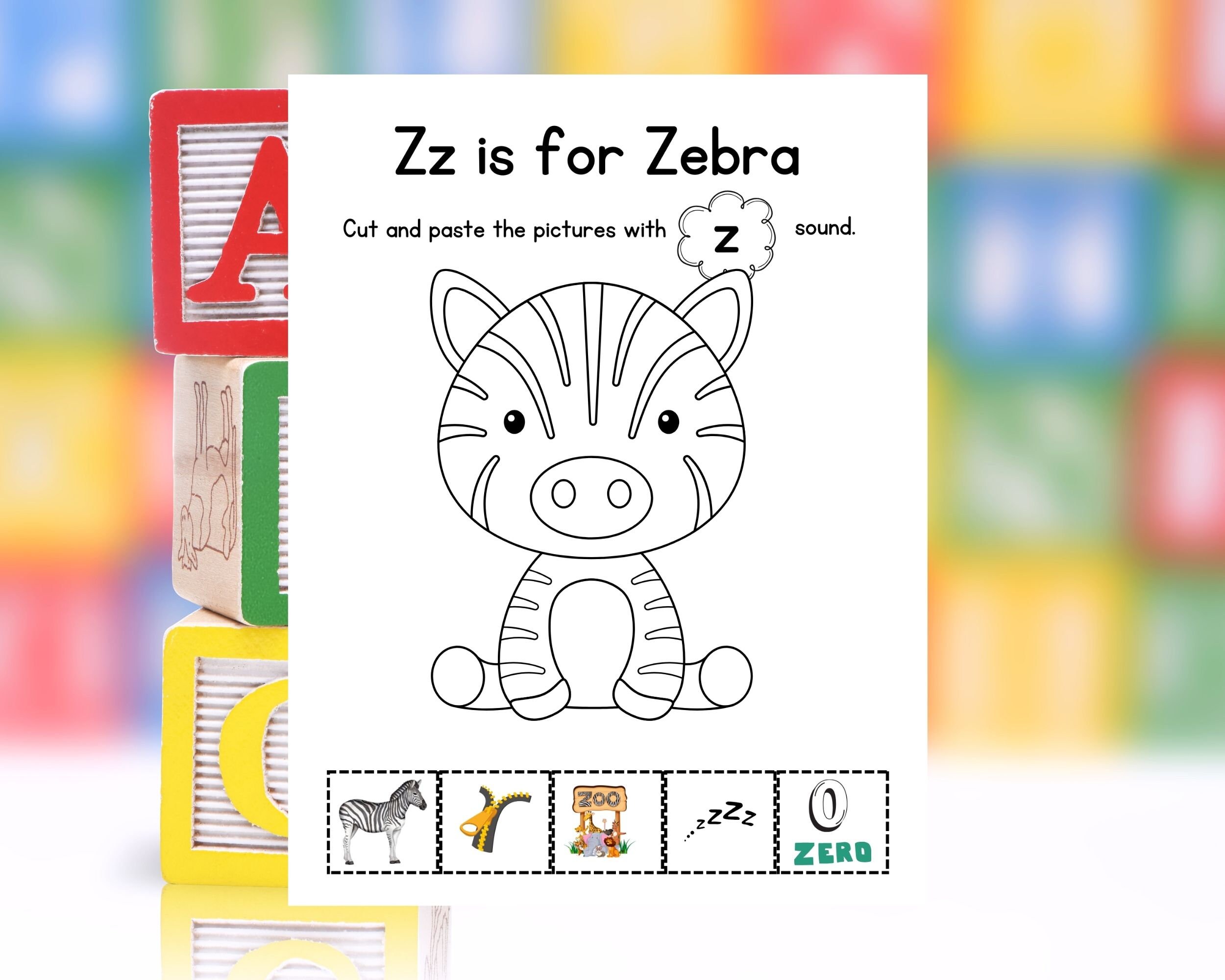 Cut-and-paste Alphabet Workbook for Kids, Homeschool, Preschool, IEP ...