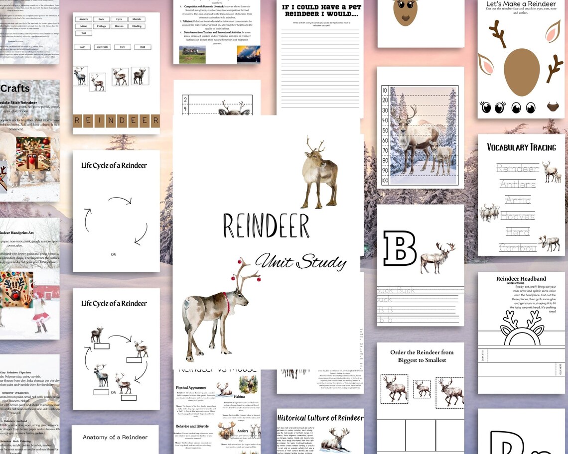 Reindeer Unit Study | Homeschool Printable | Nature Study | Instant ...