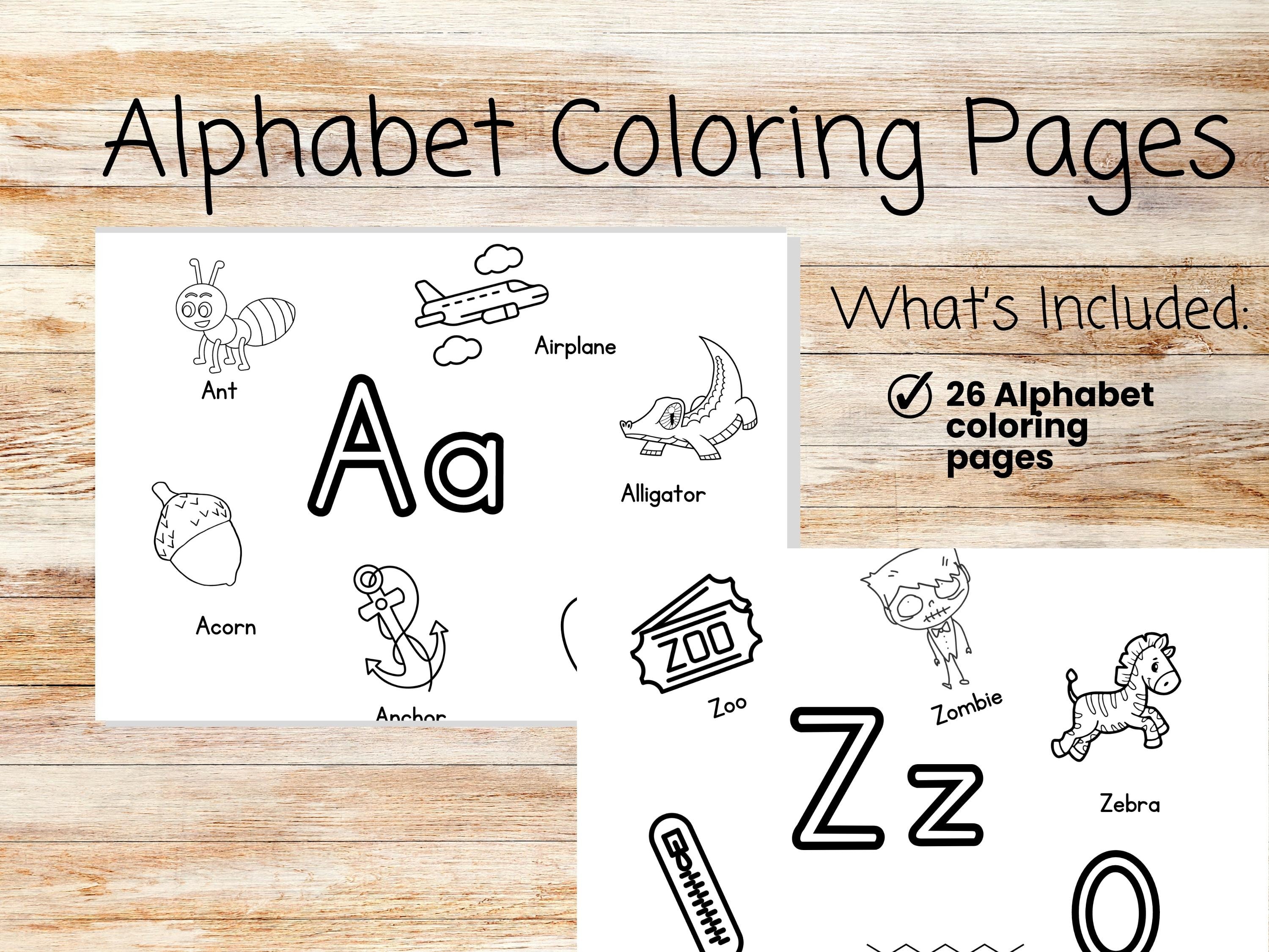 Alphabet Coloring Pages Printable INSTANT DOWNLOAD - Etsy