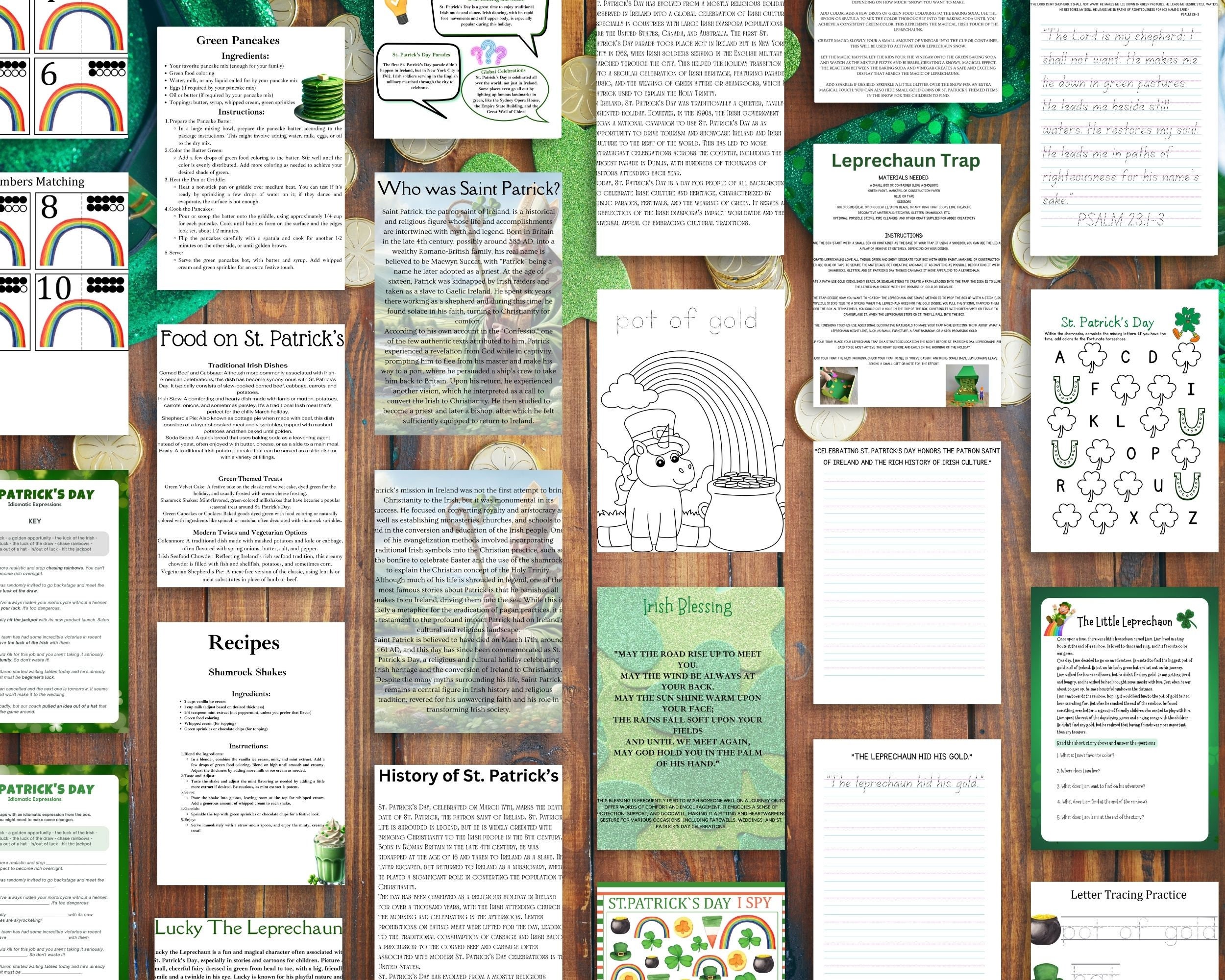 St. Patrick's Day Unit Study, Unit Study, Homeschool, Printables for ...