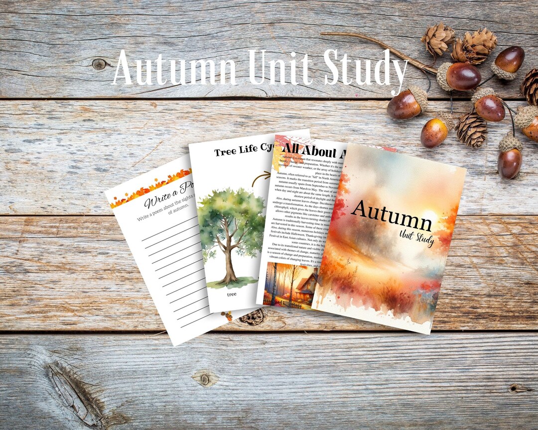 Autumn Homeschool Unit Study: Fall Activities & Worksheets (instant ...