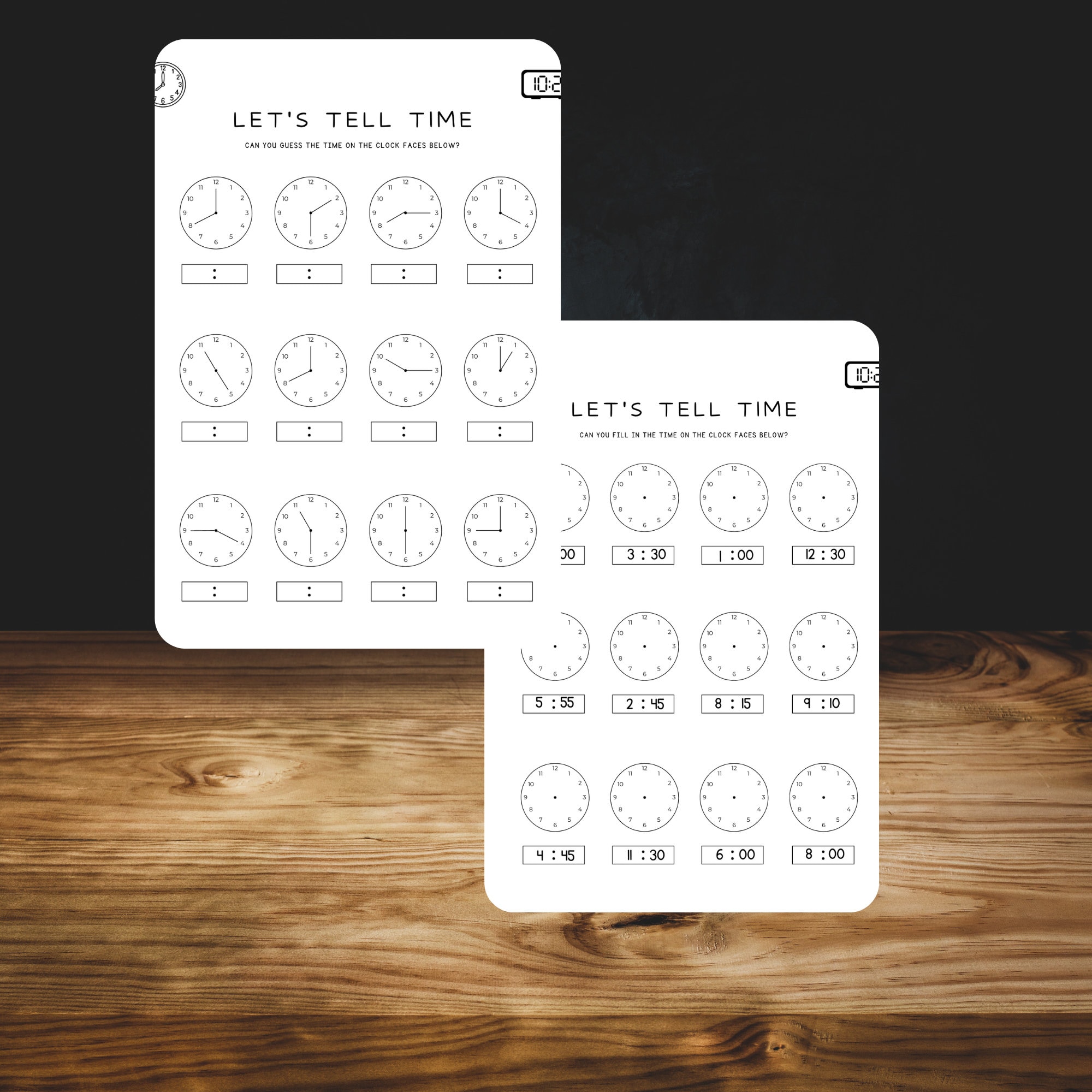 Let's Tell Time Worksheet INSTANT DOWNLOAD - Etsy