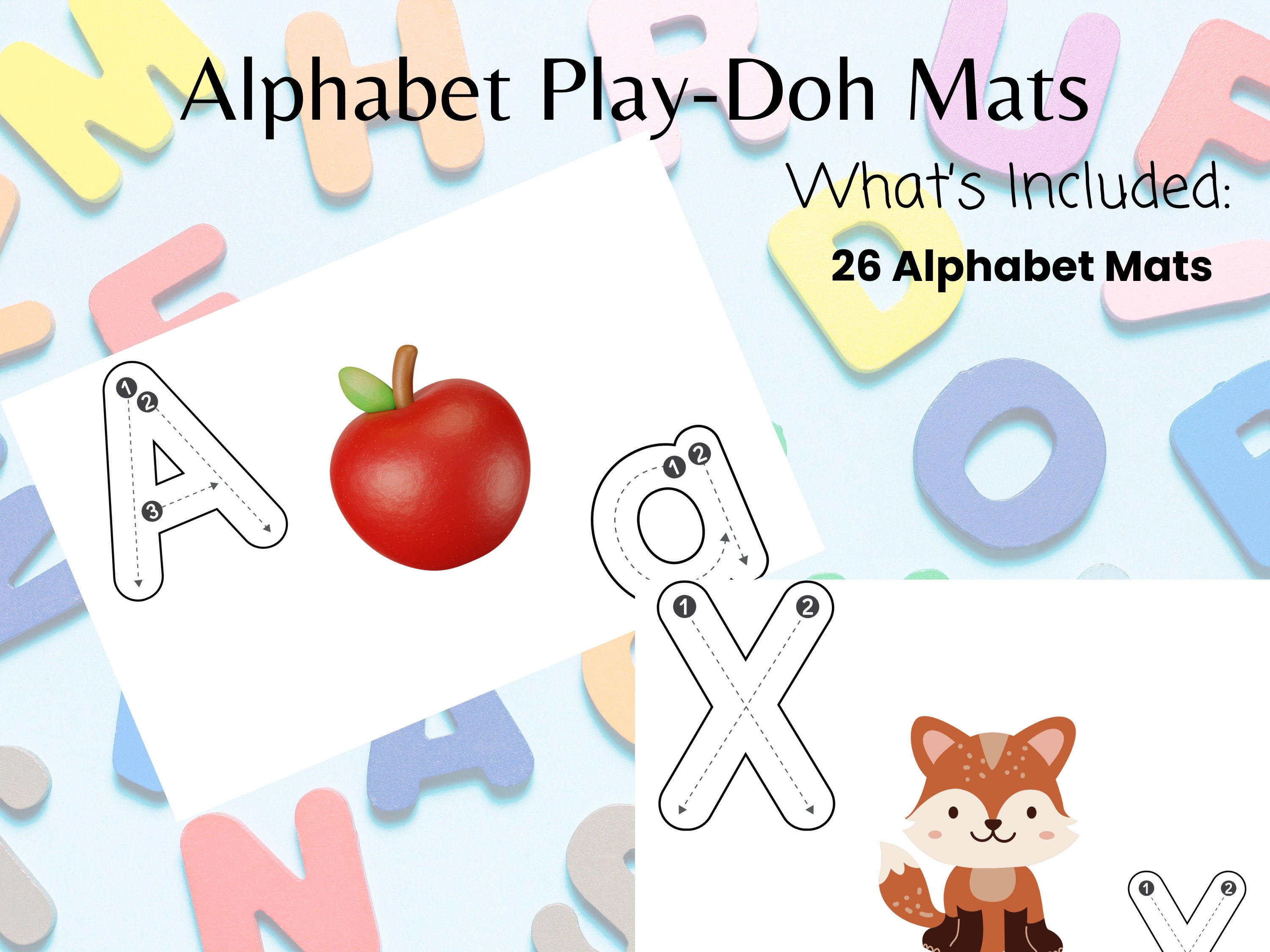 Alphabet Playdough Mats | Play Dough Cards | Play Doh Mats | Fine Motor ...