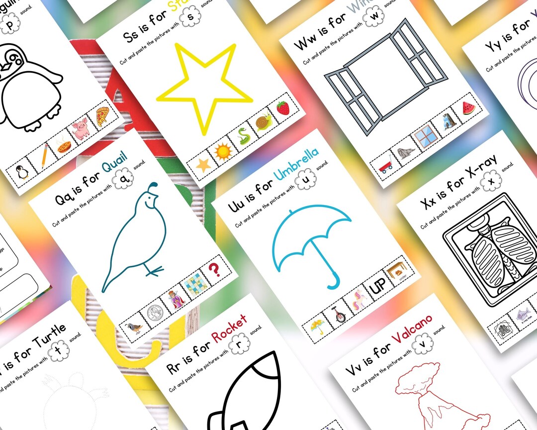 Cut-and-paste Alphabet Workbook for Kids, Homeschool, Preschool, IEP ...