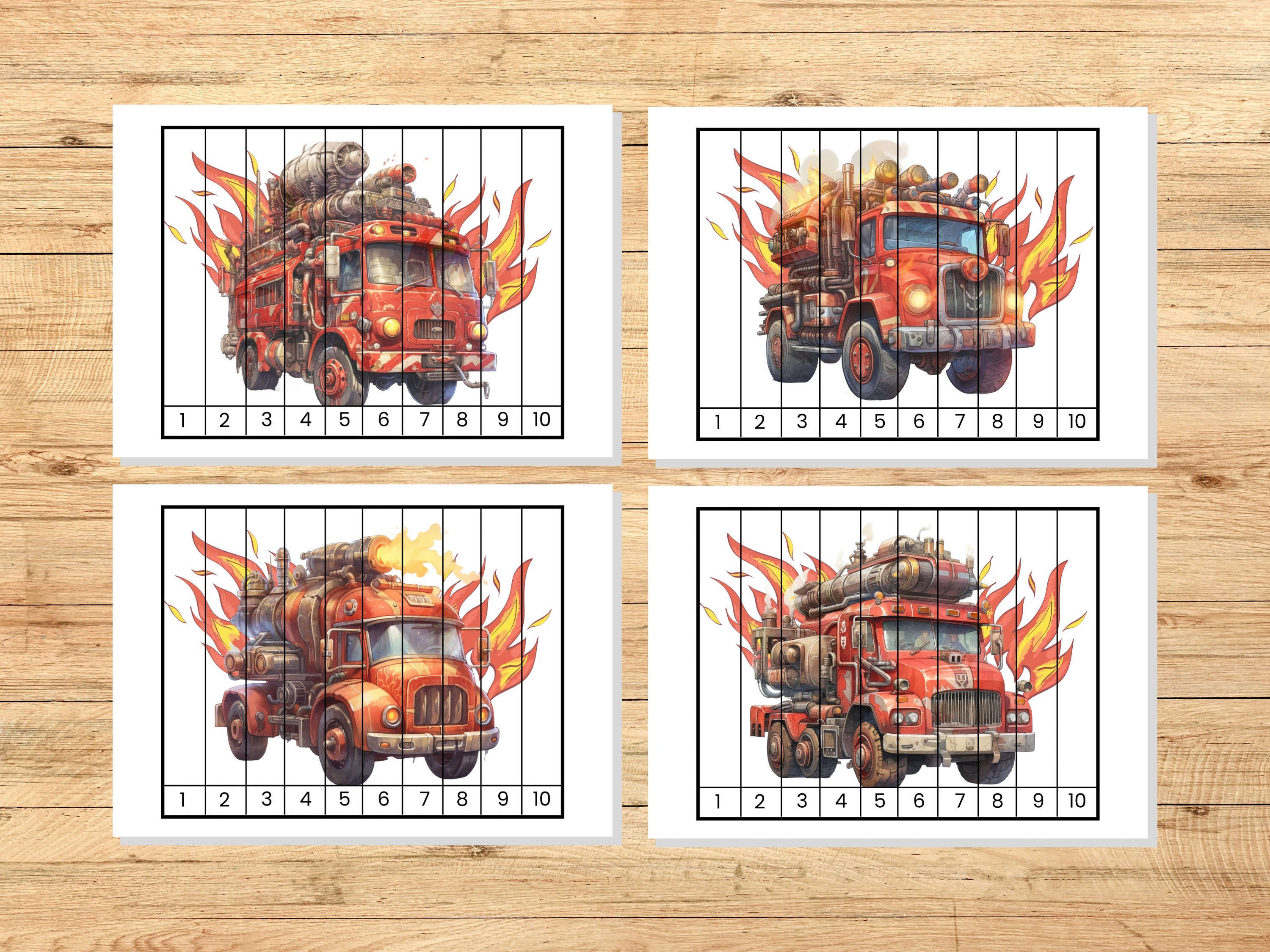 Fire Truck Sequence Puzzles | INSTANT DOWNLOAD - Etsy