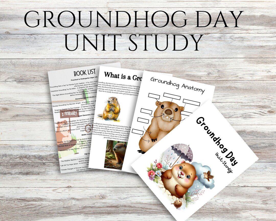 Groundhog Day Unit Study: Kids Activities & Coloring Pages (instant ...