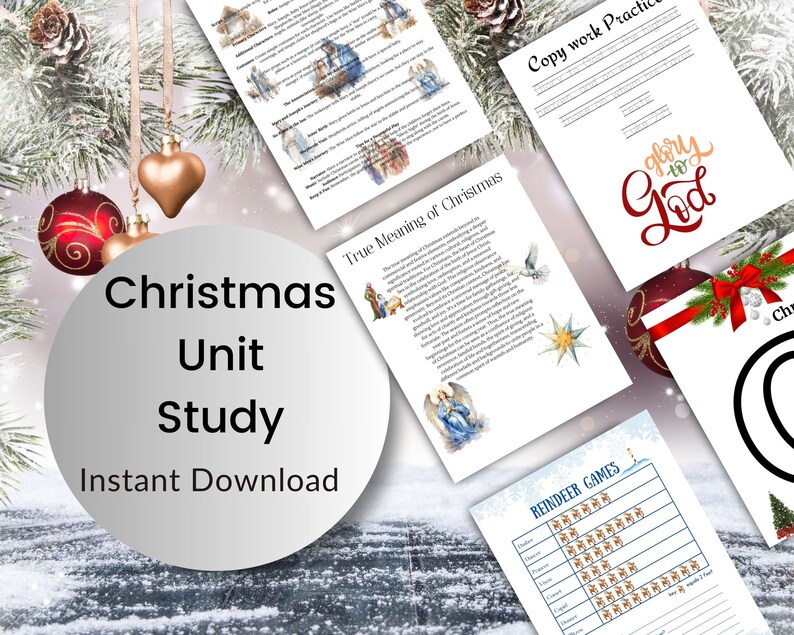 Christmas Unit Study: Homeschool Printable Activities (instant Download ...