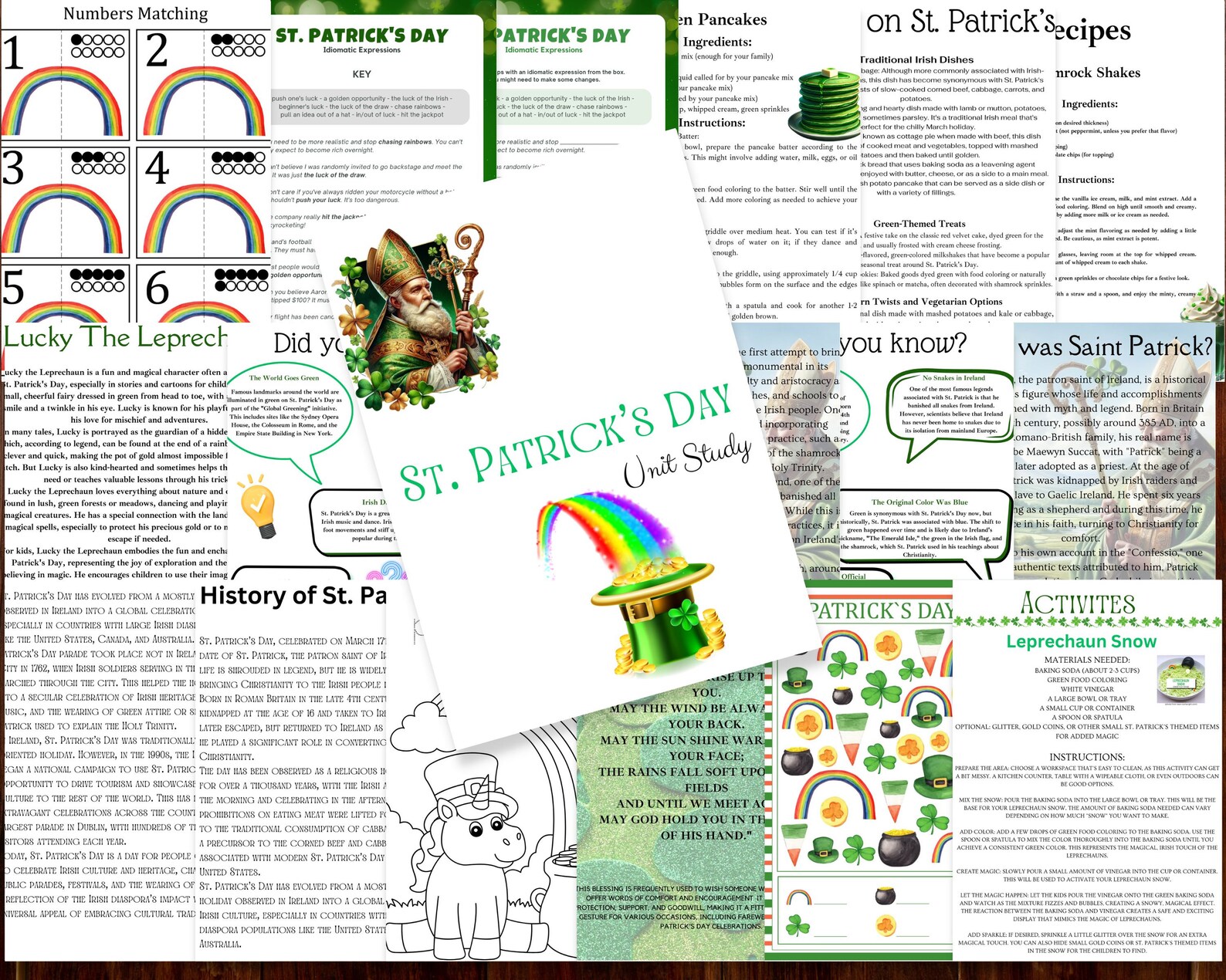 St. Patrick's Day Unit Study, Unit Study, Homeschool, Printables for ...