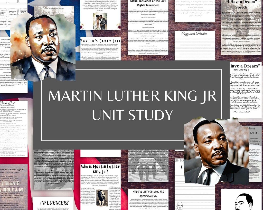Martin Luther King Jr. Unit Study MLK Printable MLK Activities MLK Day ...