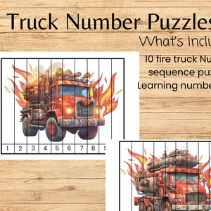 Fire Truck Sequence Puzzles | INSTANT DOWNLOAD - Etsy