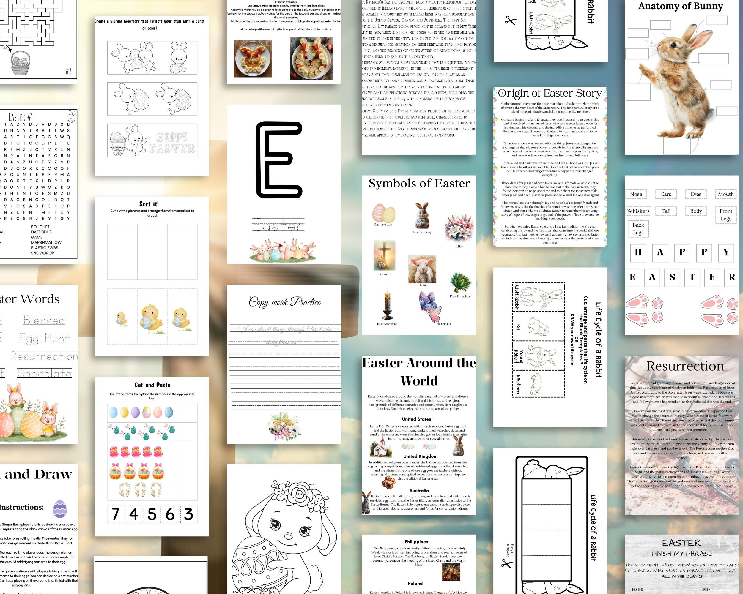 Easter Unit Study, Homeschool, Preschool, K-12, INSTANT DOWNLOAD ...