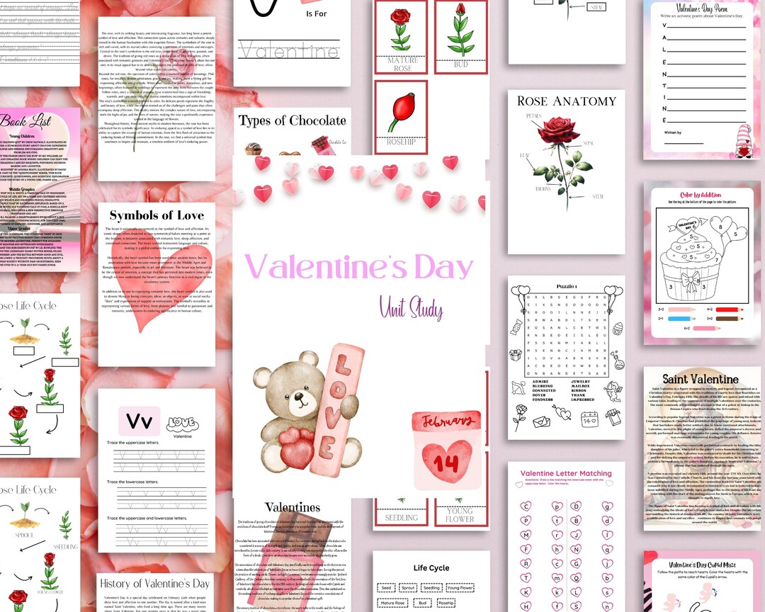 Valentine Unit Study| Valentine Activities | Instant Download ...