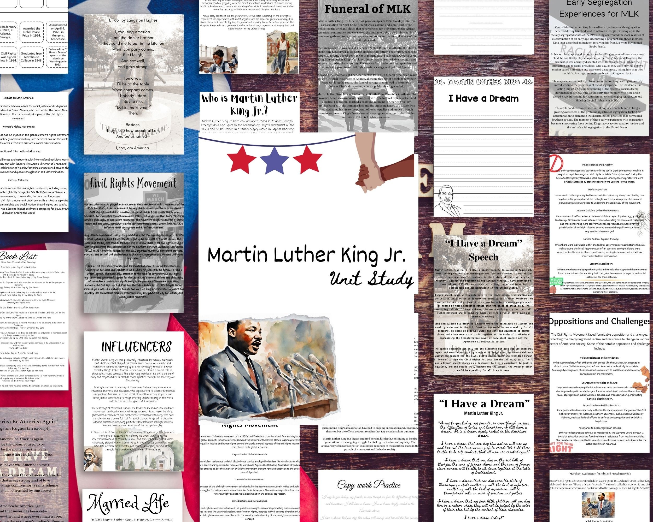 Martin Luther King Jr. Unit Study MLK Printable MLK Activities MLK Day ...
