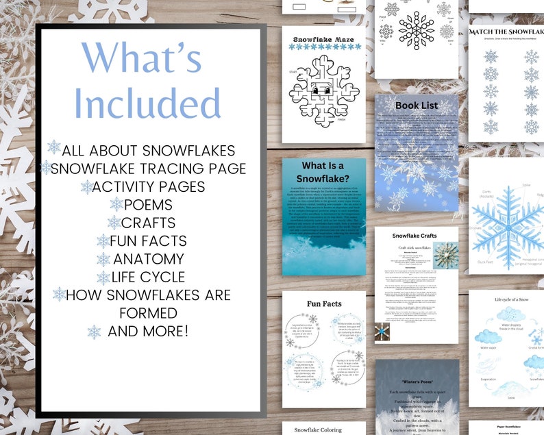 Mini Snowflake Unit Study |winter Kids Activity | Snow | Homeschool ...
