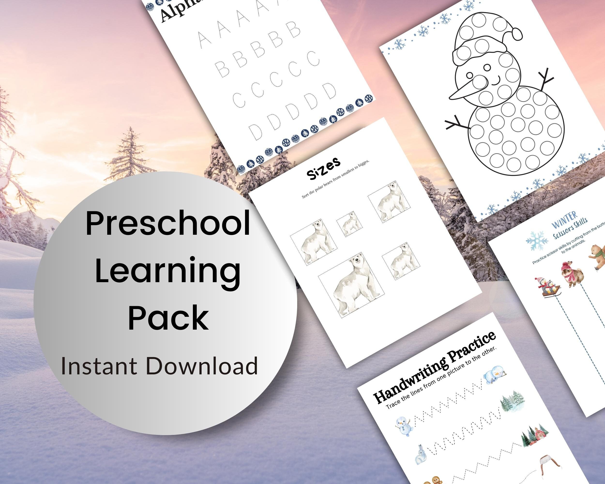 Winter Preschool Learning Pack Preschool Winter Activities - Etsy