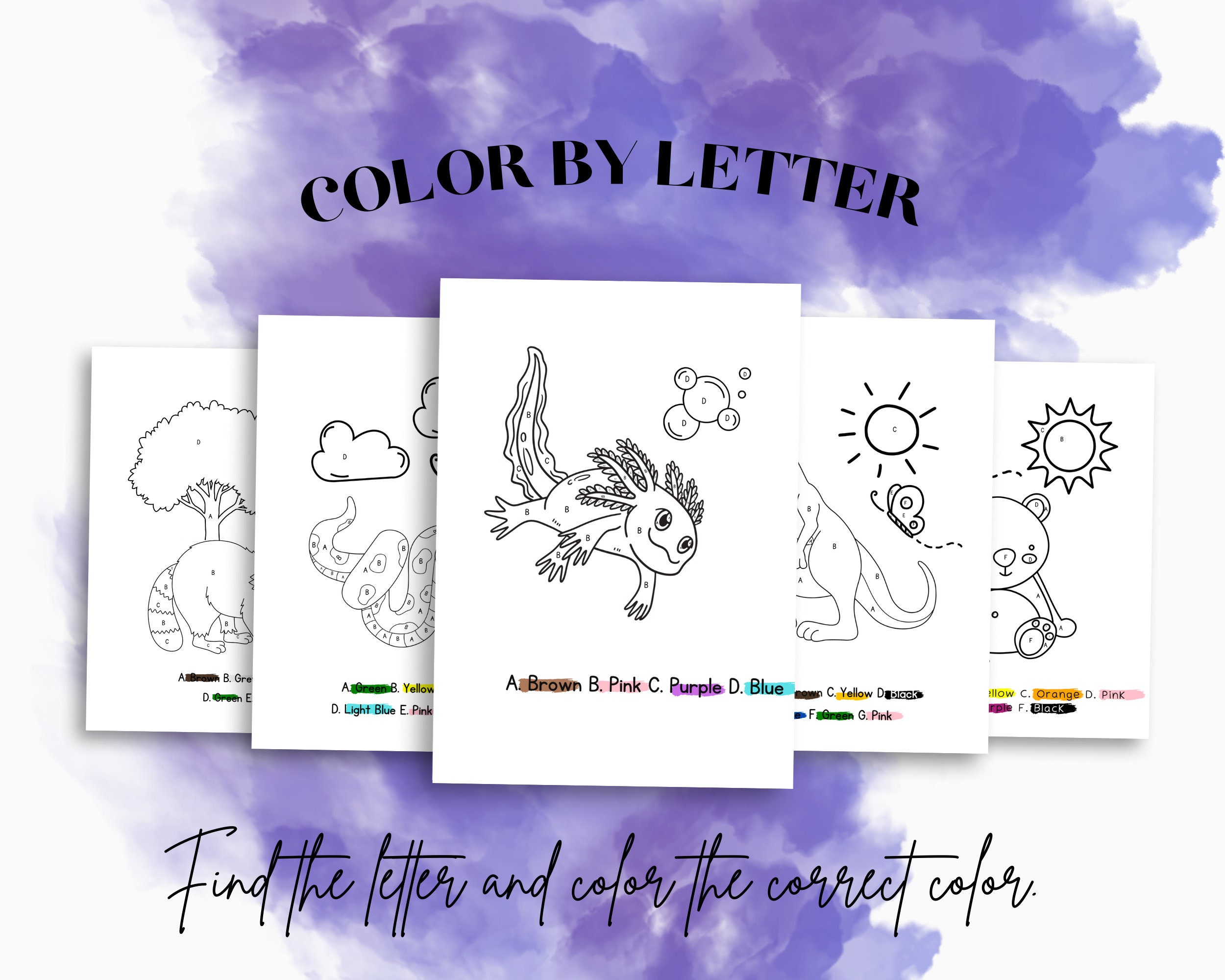 Color by Letter, INSTANT DOWNLOAD - Etsy