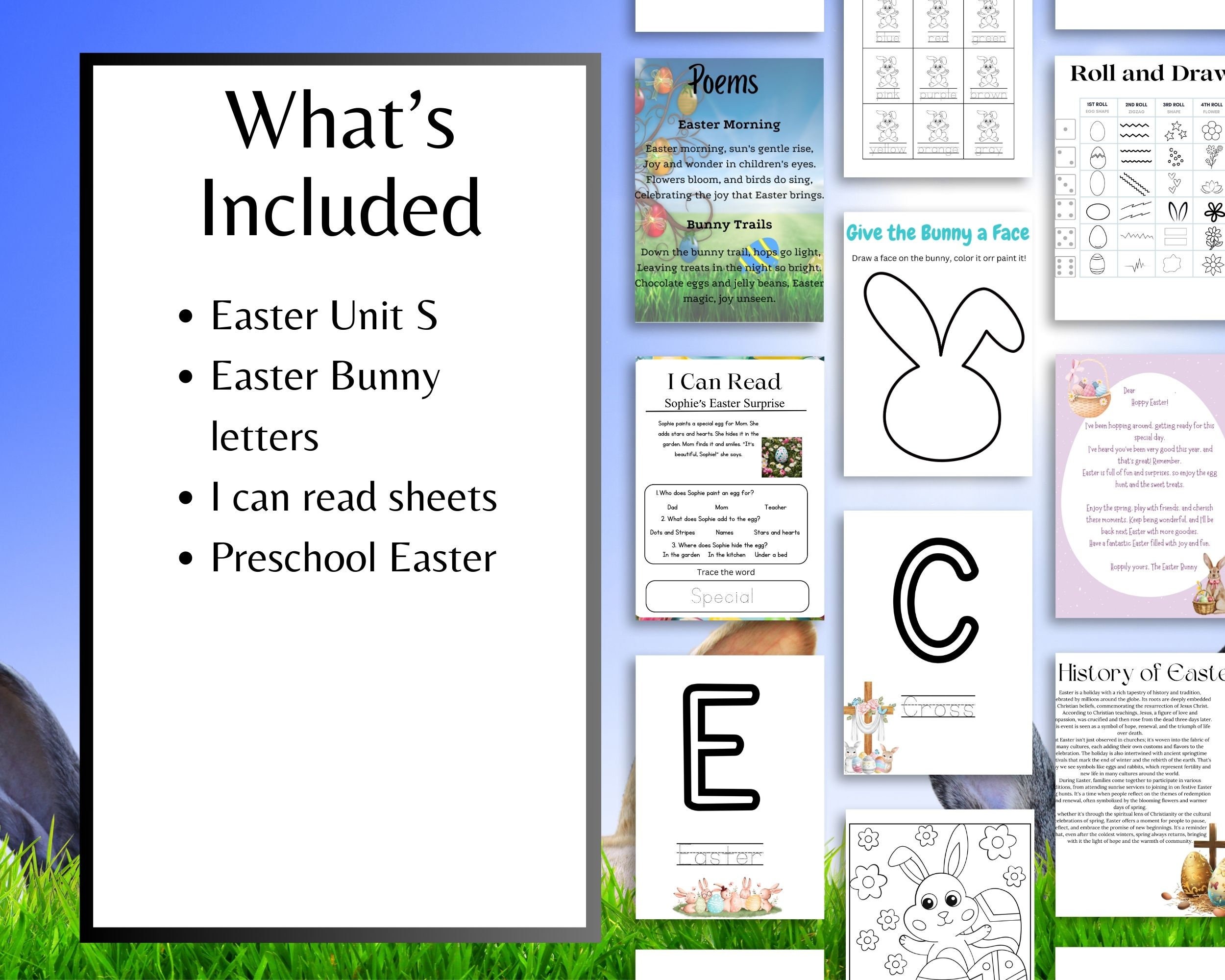 Easter Bundle, Unit Study, Easy Readers, Bunny Letter, Preschool ...