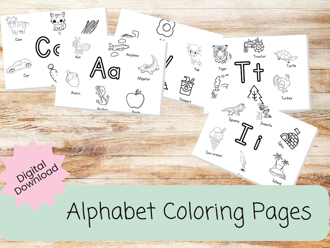 Alphabet Coloring Pages | Printable| INSTANT DOWNLOAD - Etsy