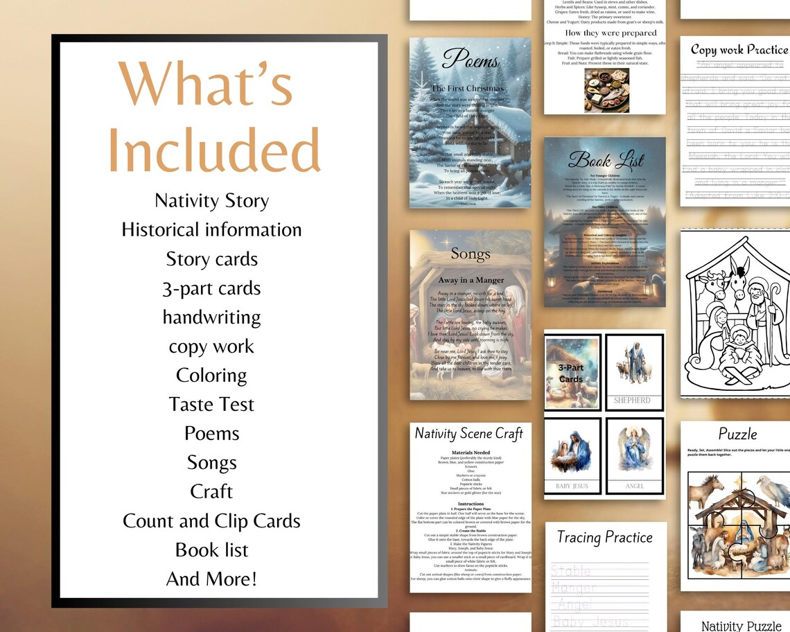 Nativity Unit Study | Birth of Jesus | Homeschool Printable| Vocabulary ...