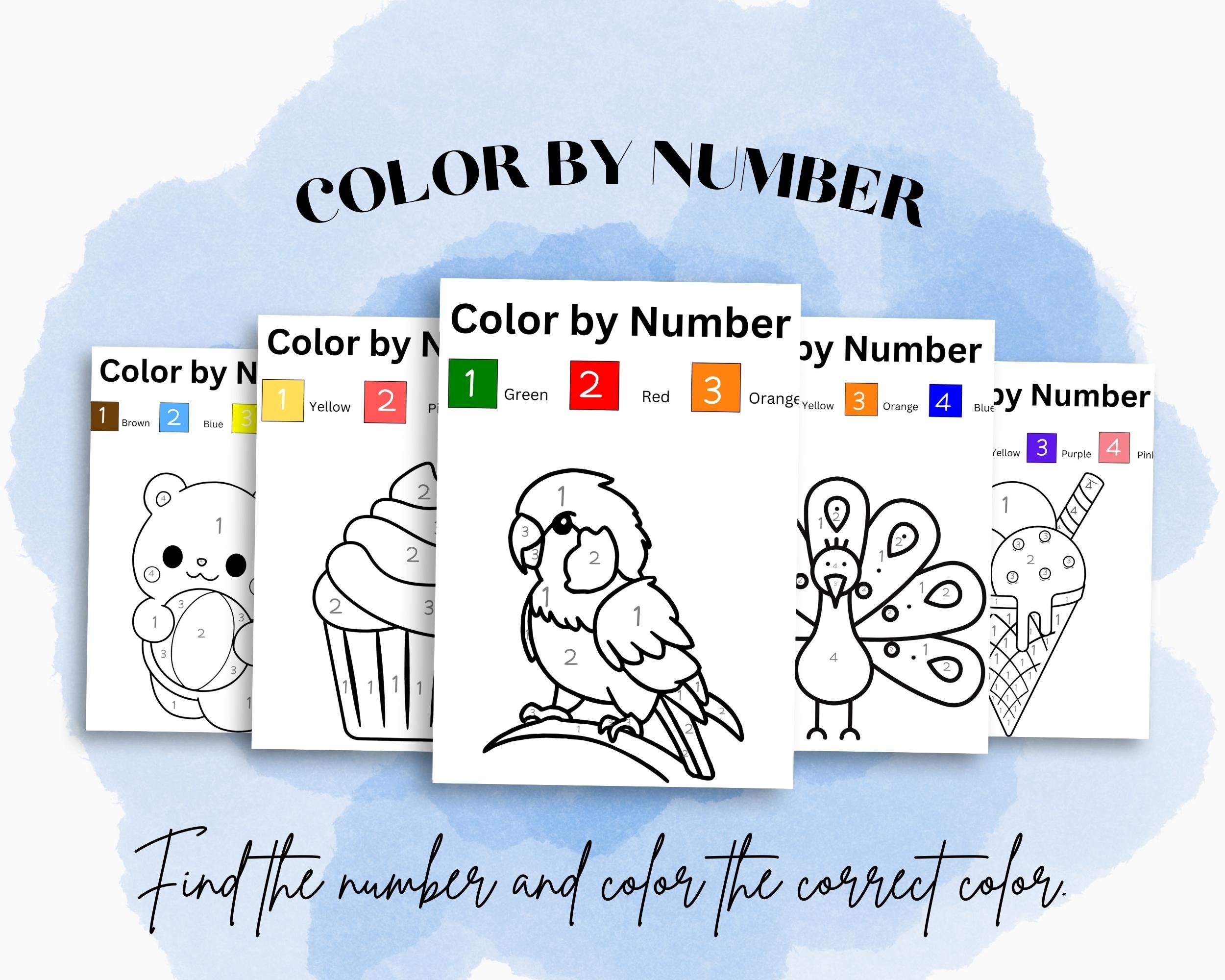 Preschool Color by Number, INSTANT DOWNLOAD - Etsy