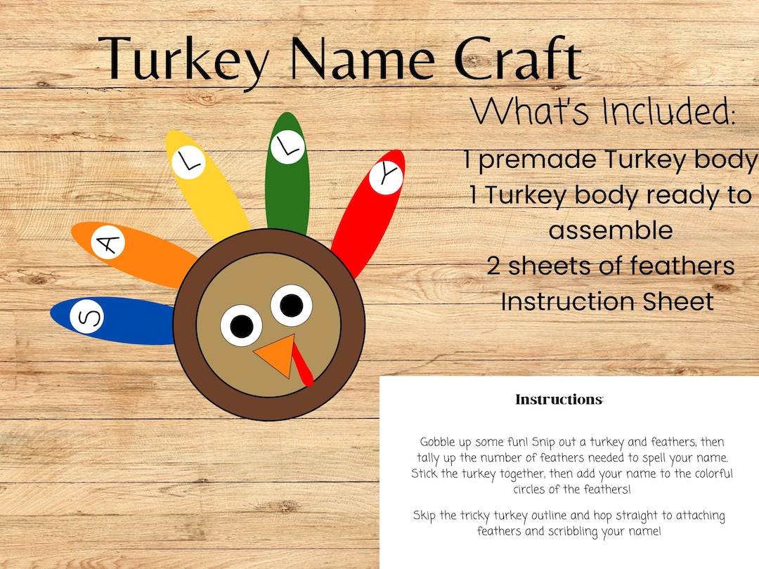 Turkey Name Craft | Thanksgiving | Name Practice| Turkey| Preschool ...