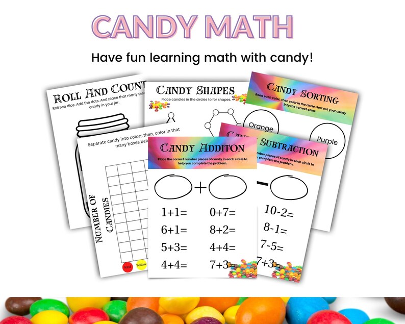 Candy Math Learning INSTANT DOWNLOAD - Etsy