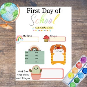 All About Me | Back to School | Digital Download | Worksheet | INSTANT ...