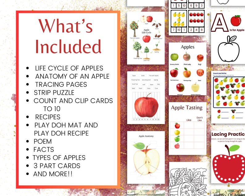 Apple Unit Study Bundle, Digital Download - Etsy