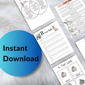 Rabbit Unit Study| Bunny| Homeschool Printable | Printables for Kids ...