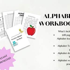 Preschool Alphabet Workbook - Etsy