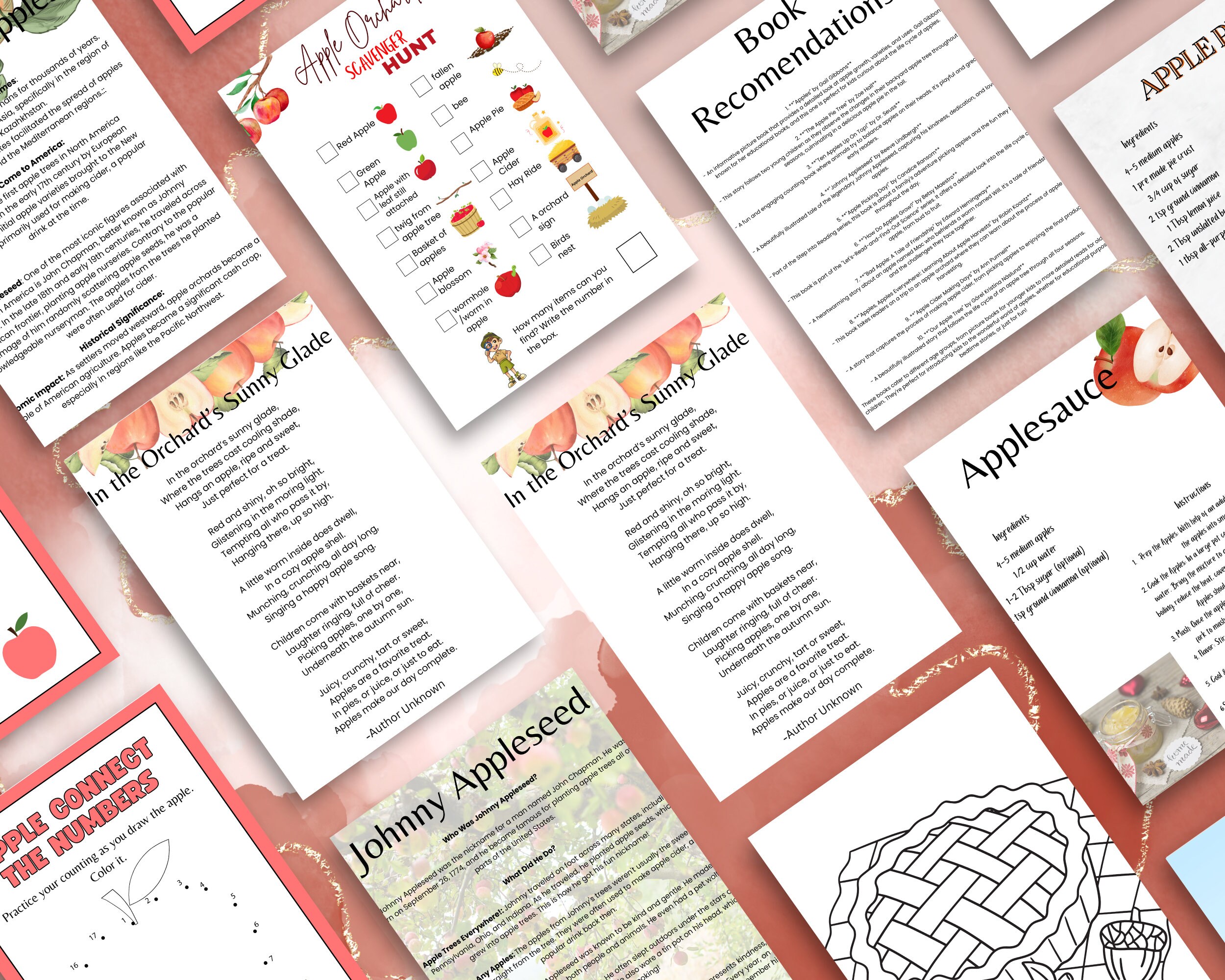 Apple Unit Study Bundle, Digital Download - Etsy