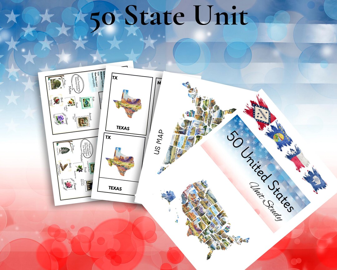 50 State Unit Study: US Geography Homeschool Printables (PDF) - Etsy