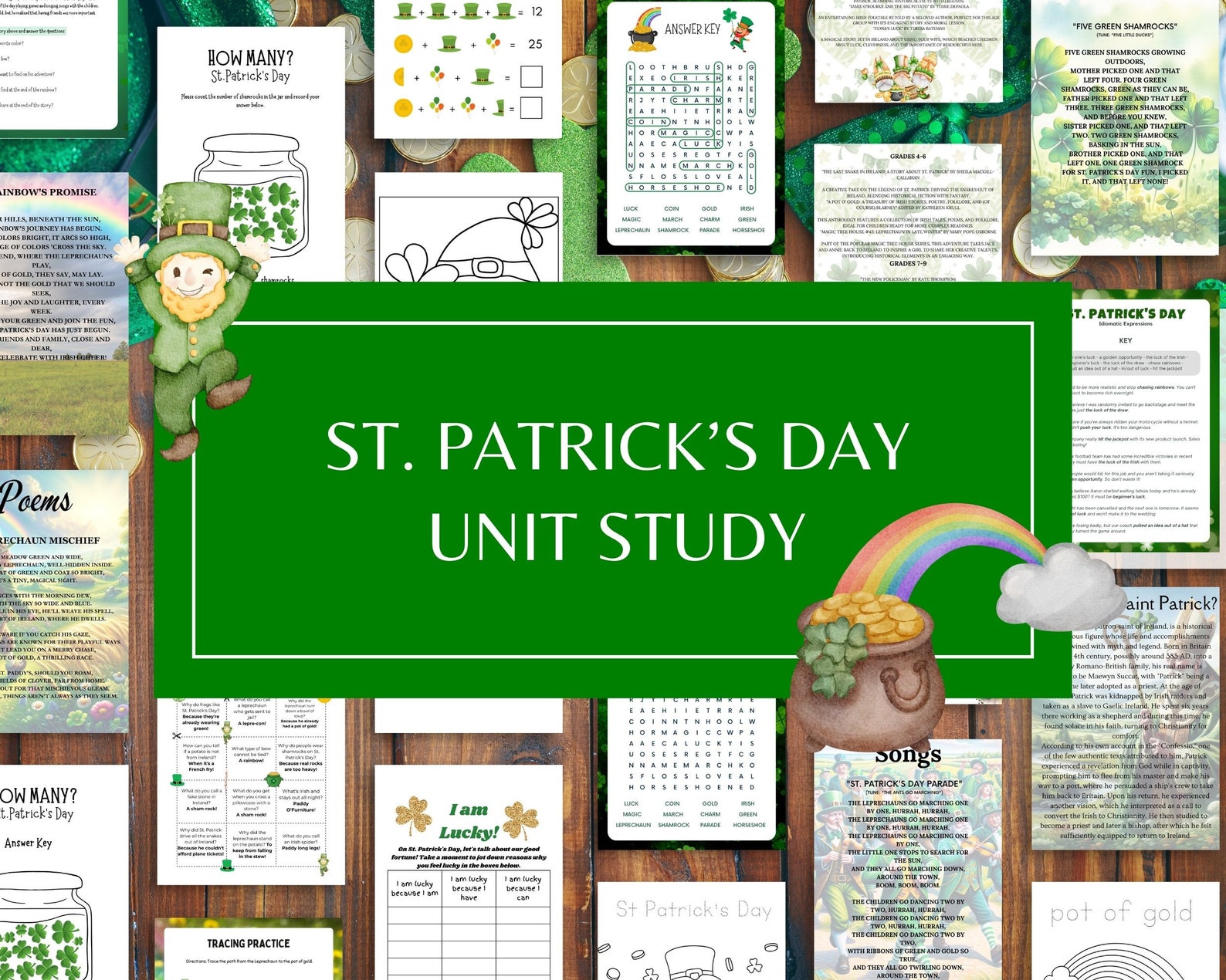 St. Patrick's Day Unit Study, Unit Study, Homeschool, Printables for ...