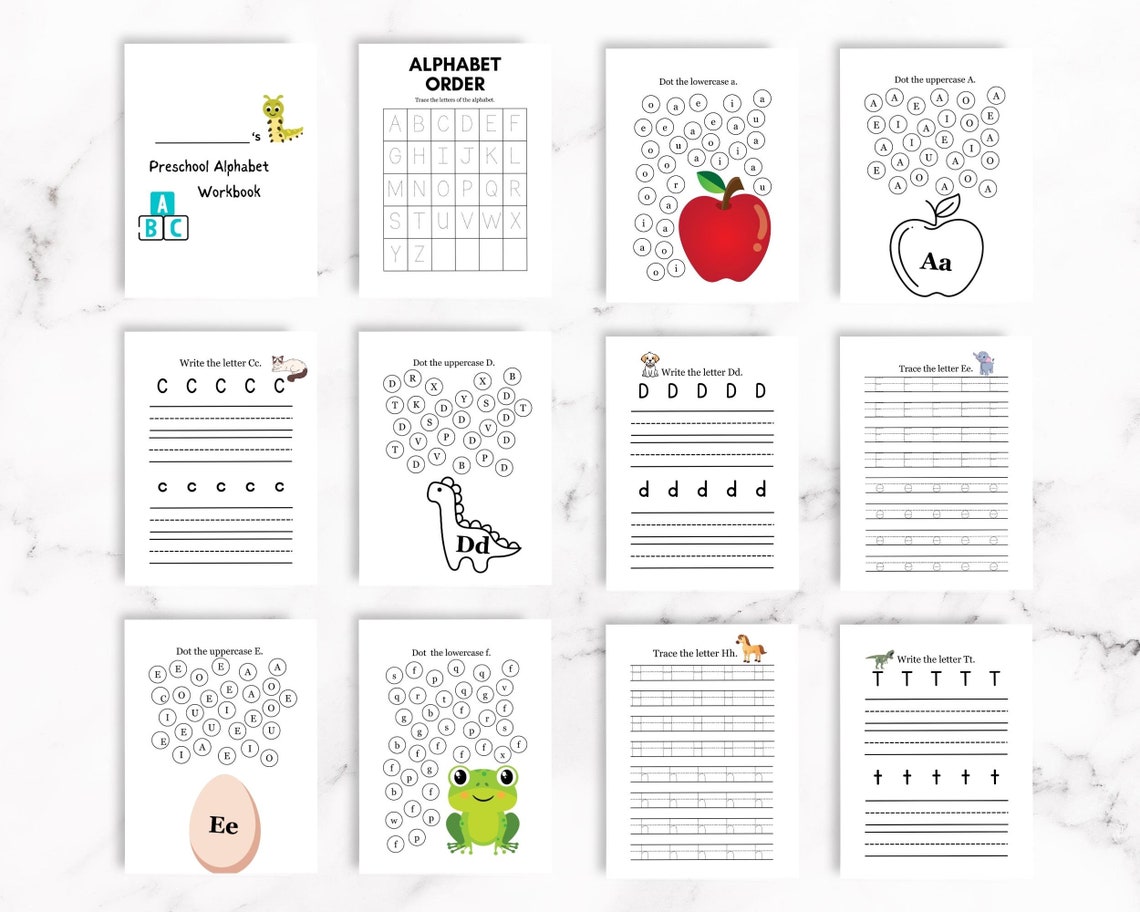 Preschool Alphabet Workbook - Etsy