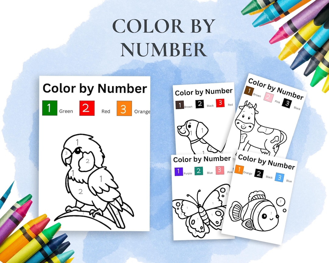 Preschool Color by Number, INSTANT DOWNLOAD - Etsy