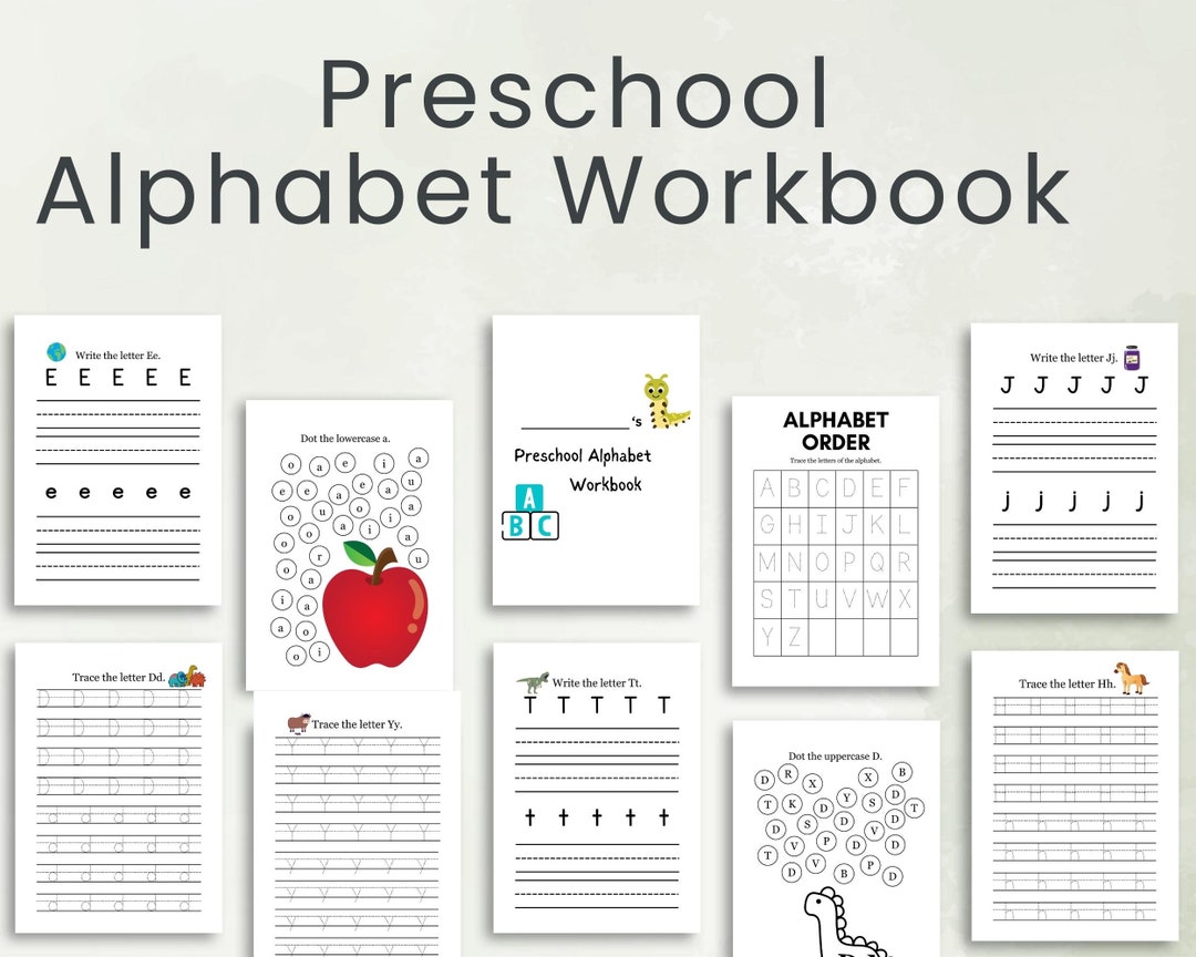 Preschool Alphabet Workbook - Etsy