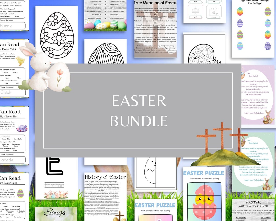 Easter Bundle, Unit Study, Easy Readers, Bunny Letter, Preschool ...