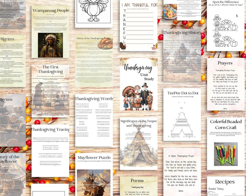 Thanksgiving Unit Study | Instant Download - Etsy