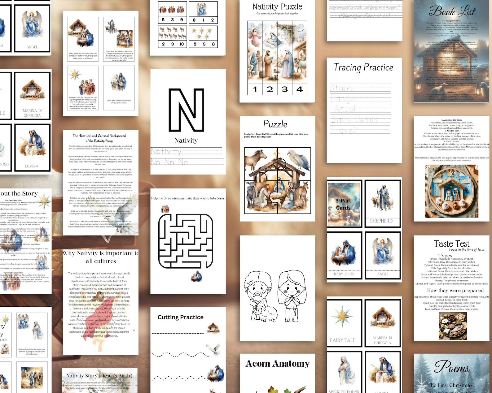 Nativity Unit Study Birth of Jesus Homeschool Printable Vocabulary ...