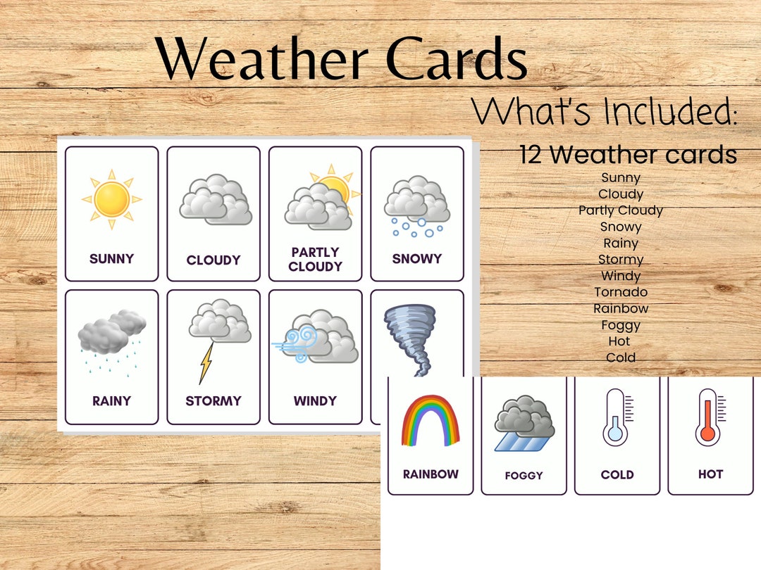 Weather Flash Cards | INSTANT DOWNLOAD - Etsy