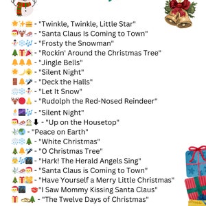 Christmas Song Emoji Quiz: Holiday Party Game (instant Download) - Etsy