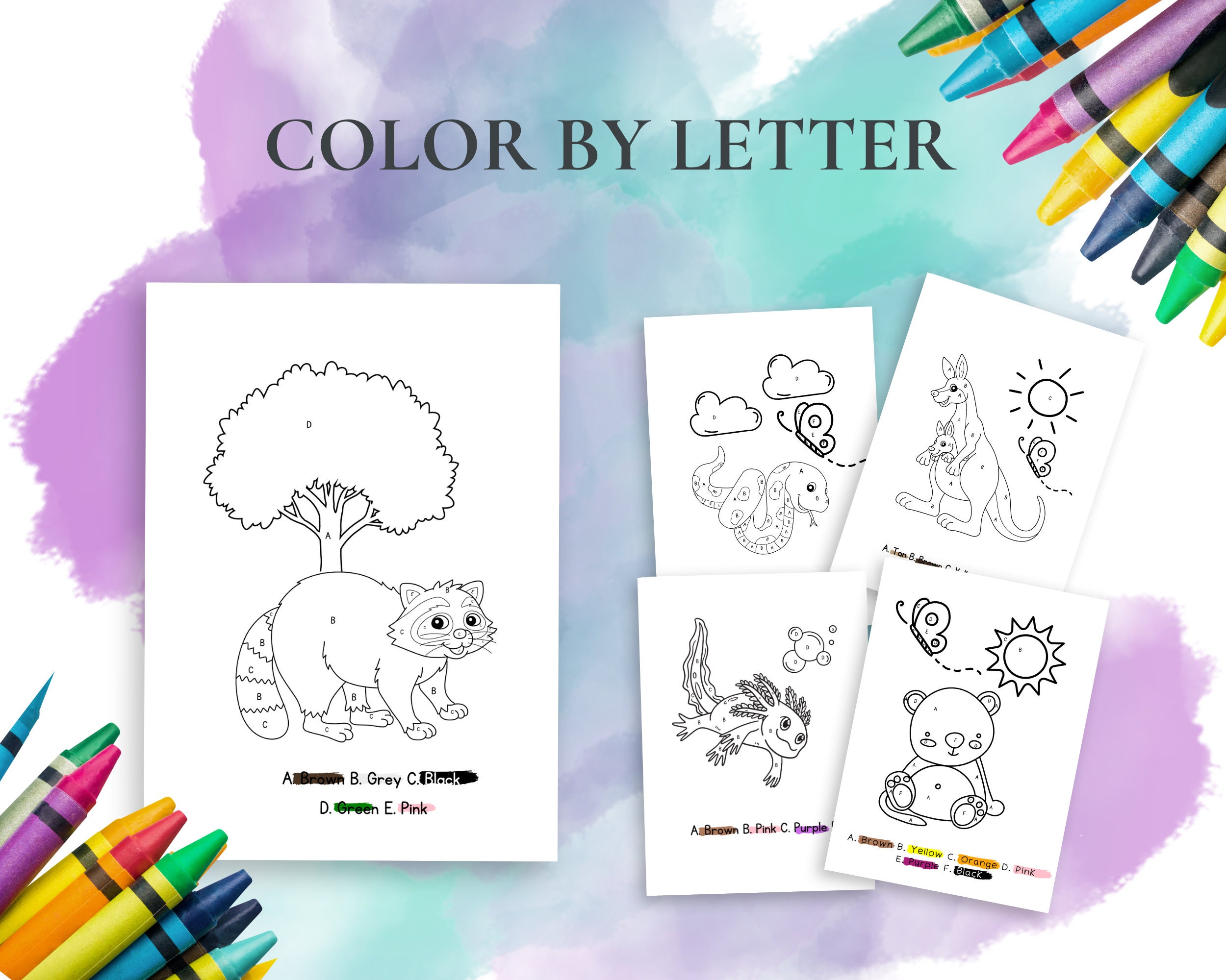 Color by Letter, INSTANT DOWNLOAD - Etsy