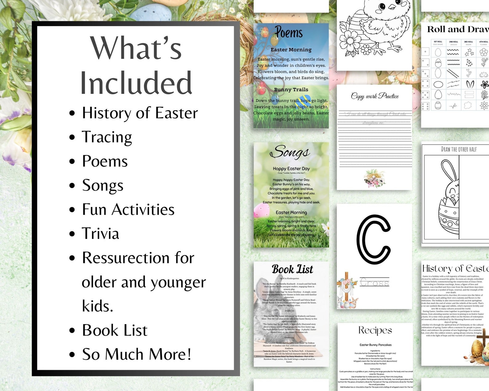 Easter Unit Study, Homeschool, Preschool, K-12, INSTANT DOWNLOAD ...