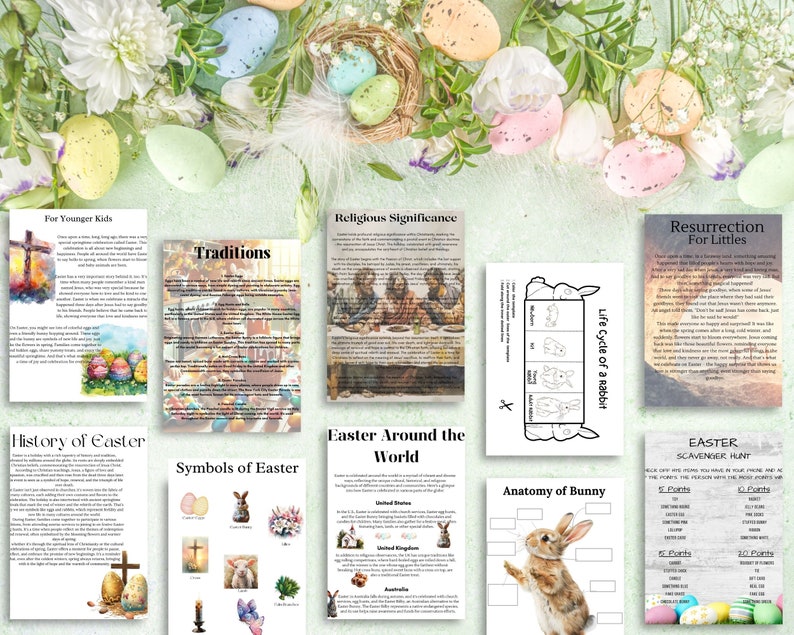 Easter Unit Study, Homeschool, Preschool, K-12, INSTANT DOWNLOAD ...