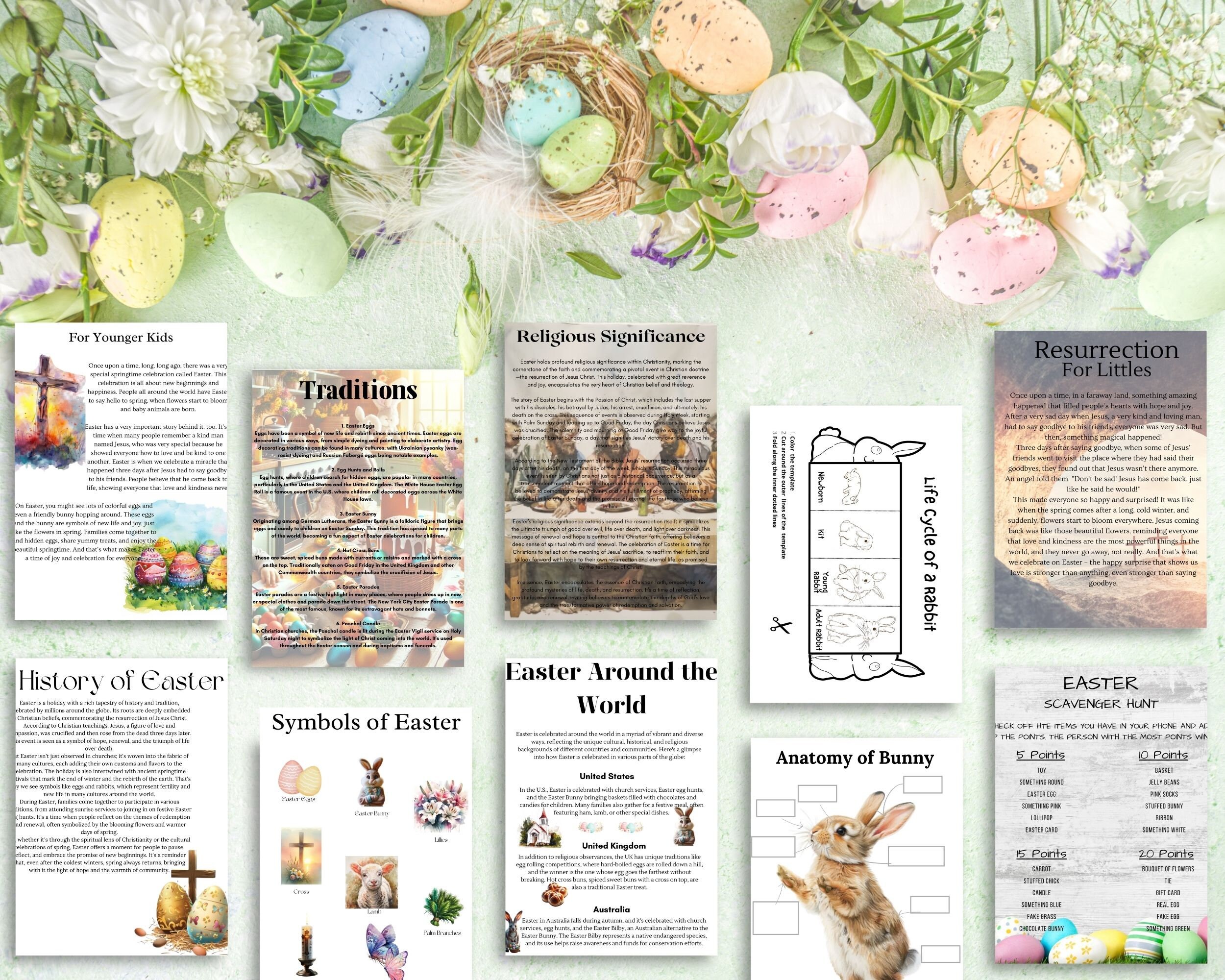 Easter Unit Study, Homeschool, Preschool, K-12, INSTANT DOWNLOAD ...