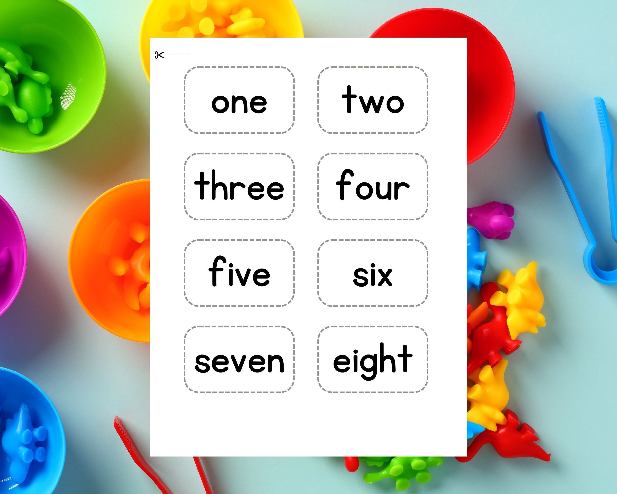 Dinosaur Number Match: Preschool Counting Activity (instant Download ...