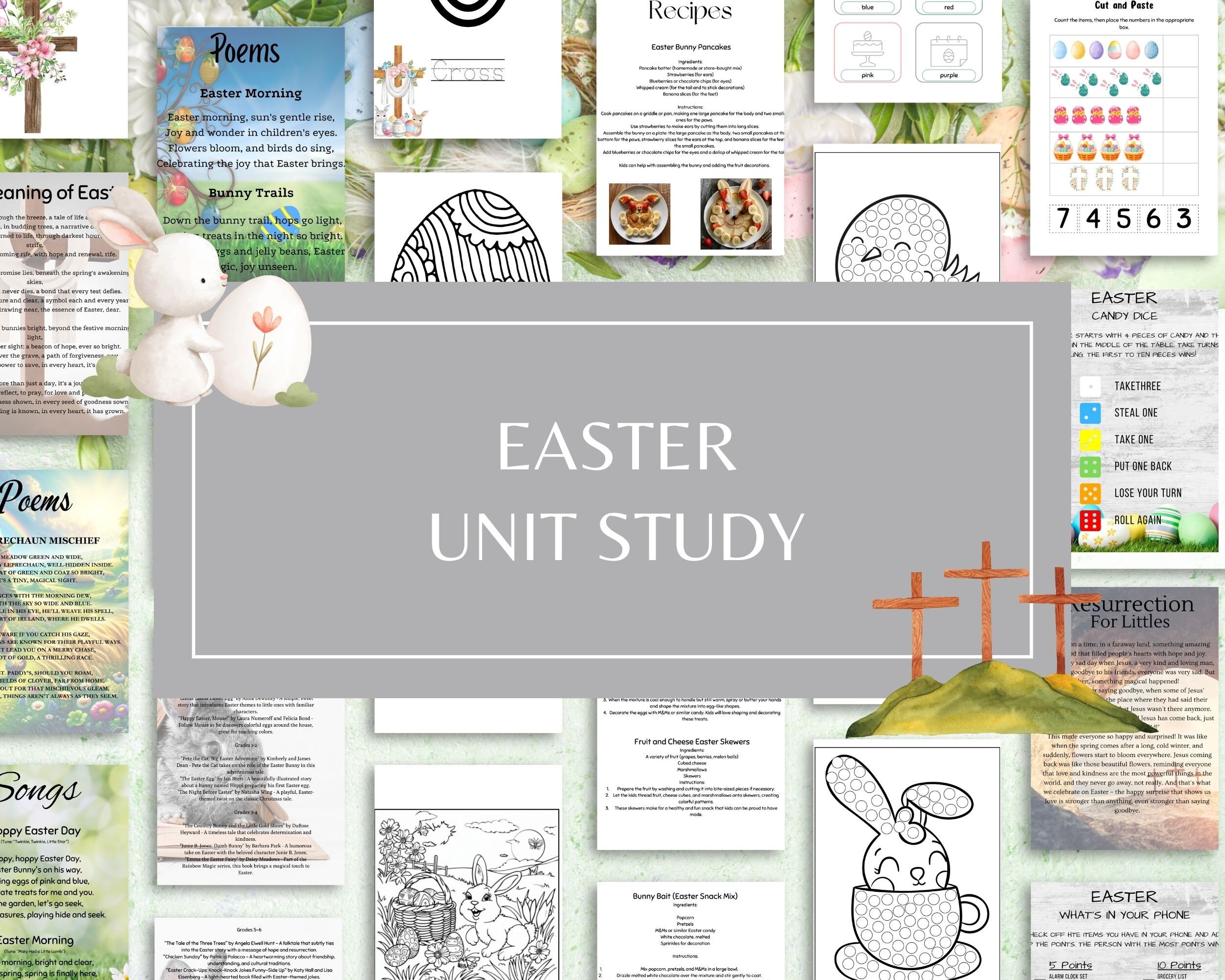 Easter Unit Study, Homeschool, Preschool, K-12, INSTANT DOWNLOAD ...